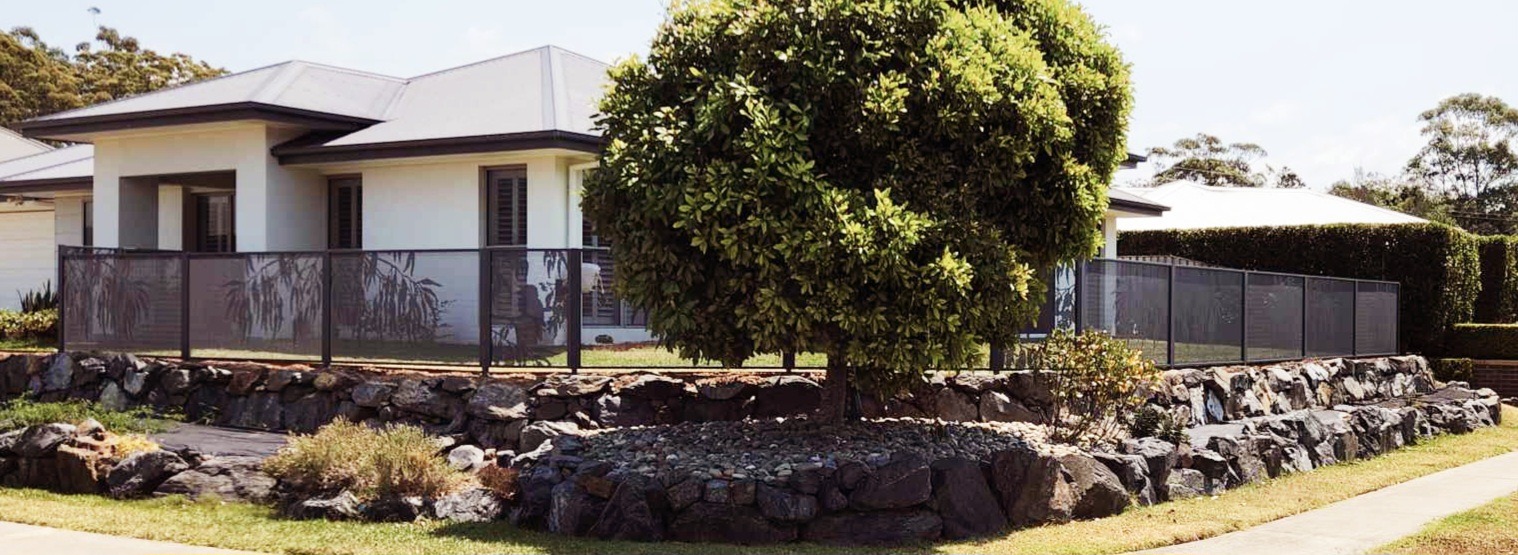 Check out this sensational perforated aluminium fence in Sapphire Beach ...
